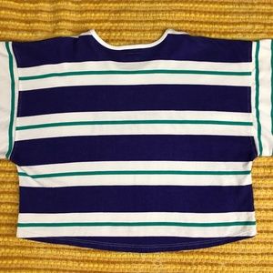Vintage | Tops | 8s90s Boxy Striped Tshirt | Poshmark